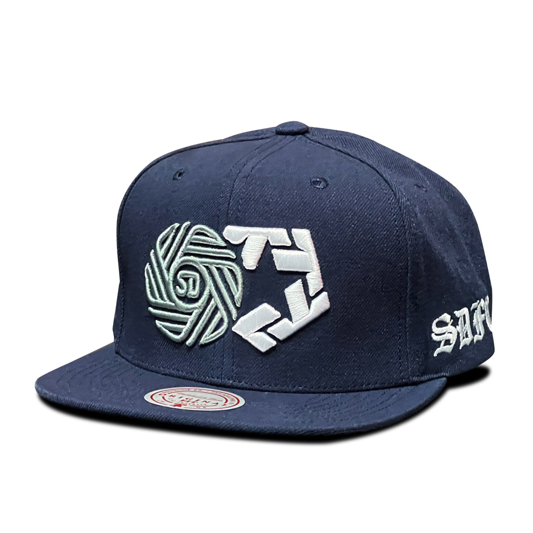 FLOW T-STAR - SDFC x Tribal - Mitchell & Ness - Navy Snapback – TRIBAL ...